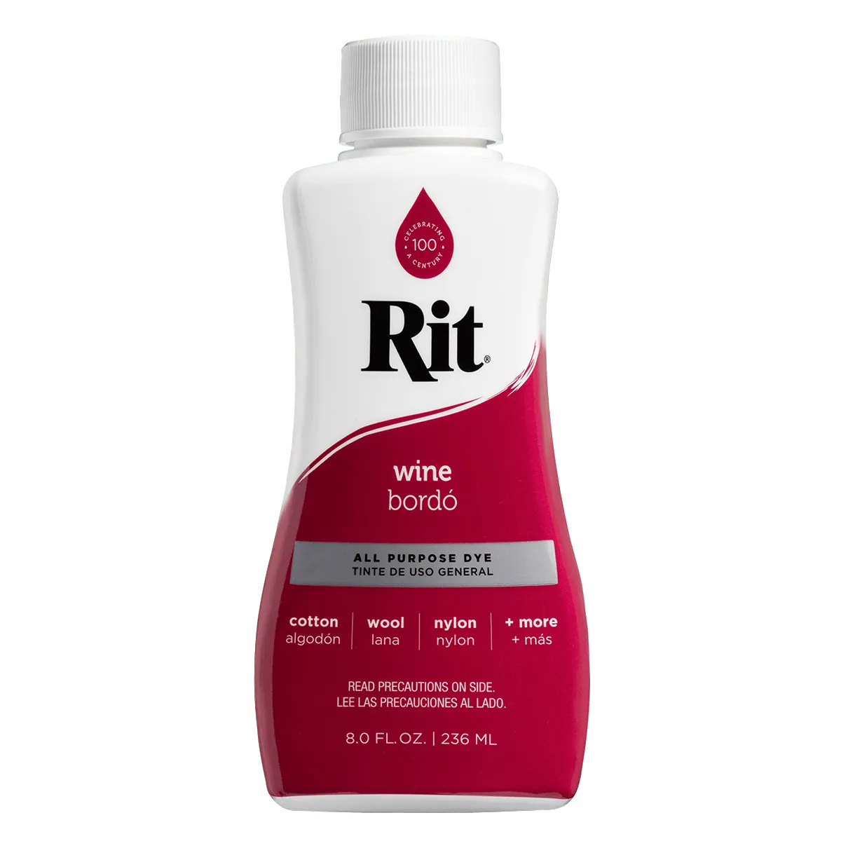 RIT DYE All-Purpose Liquid Dye 8oz WINE / BORDOWY uniwersalny barwnik w ...